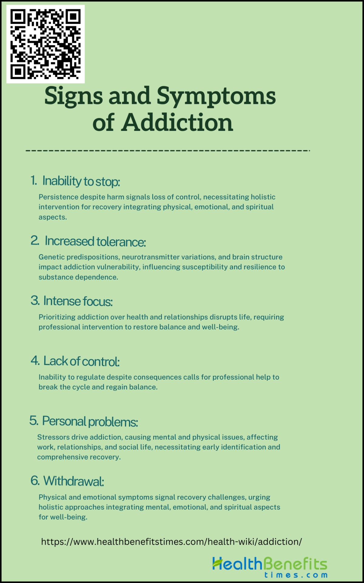 Signs and Symptoms of Addiction | Health Benefits