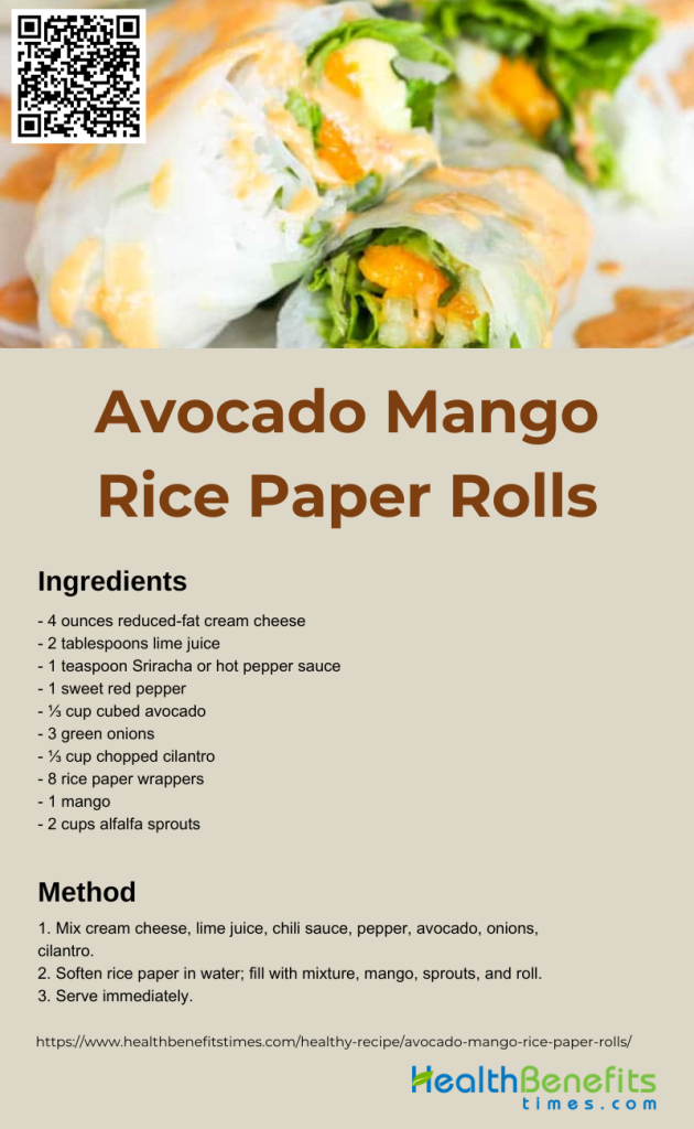 Avocado Mango Rice Paper Rolls | Health Benefits