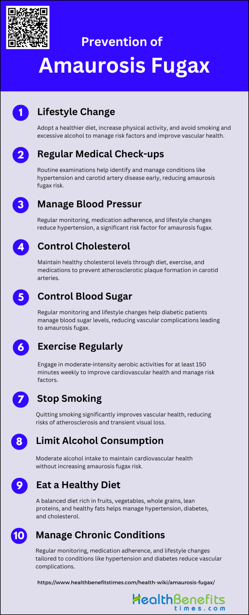 Prevention of Amaurosis Fugax | Health Benefits