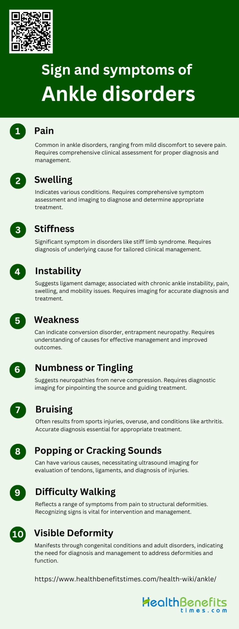 Sign and symptoms of ankle disorders | Health Benefits