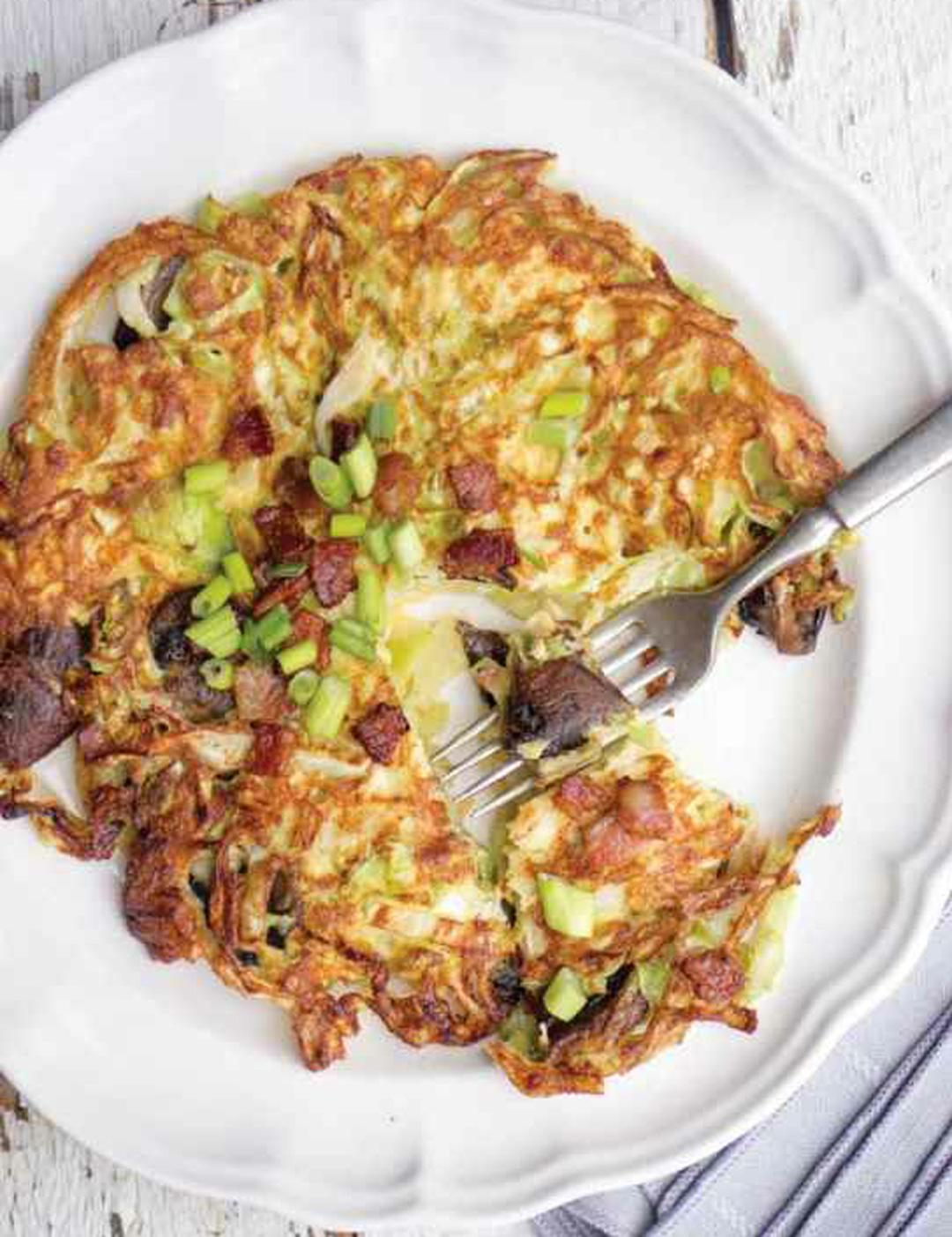 Rosti with Bacon, Mushrooms, and Green Onions Recipe - Healthy Recipe