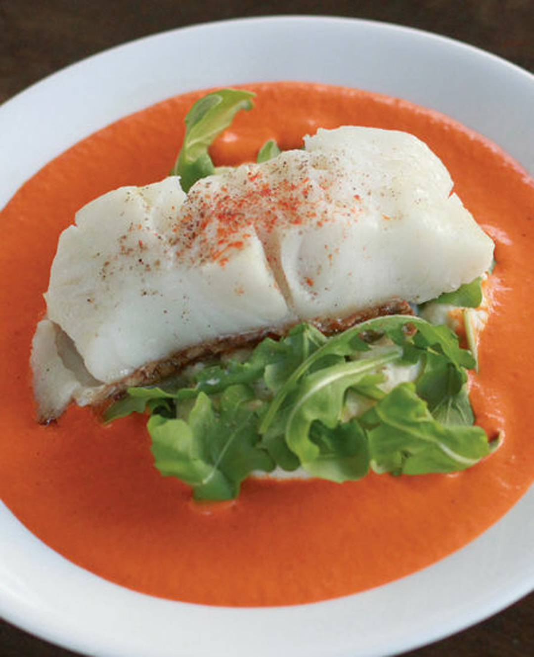 Baked Cod with Roasted Red Pepper Sauce Recipe - Healthy Recipe