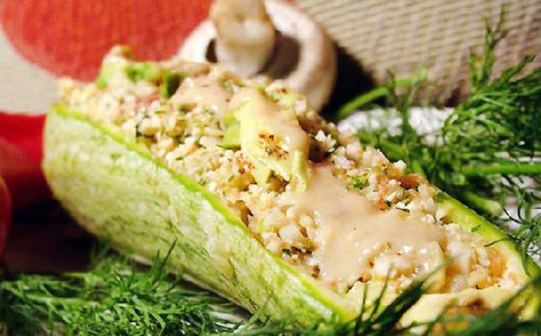 Grilled courgette stuffed with rice recipe - Healthy Recipe