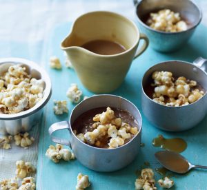 Milk chocolate mousse, caramel sauce, toffee popcorn recipe - Healthy ...