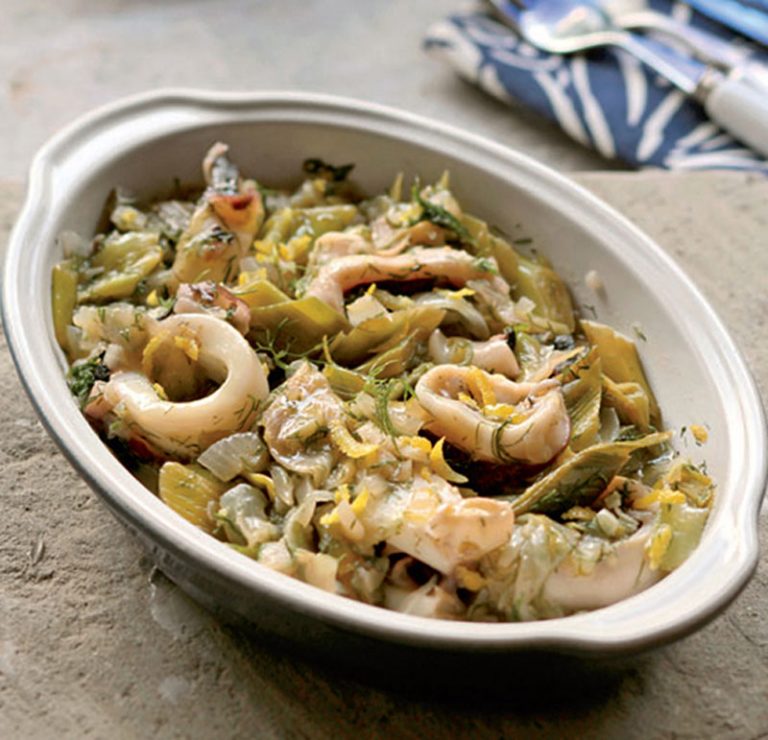 Cuttlefish or squid braised with fennel recipe - Healthy Recipe